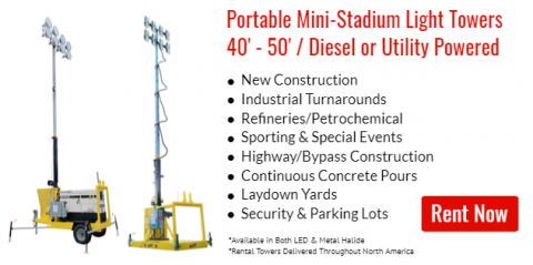 Boss LTR Stadium Light Towers Rentals | Confined Space Lighting ...